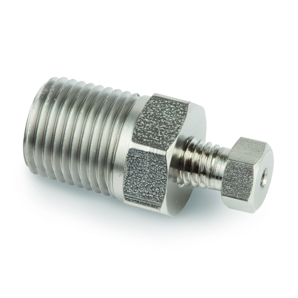 Fittings, Valco, Male Pipe to Valco Internal Adapter 1/8"NPT male to 1/16"ZDV 1.00mm bore ...