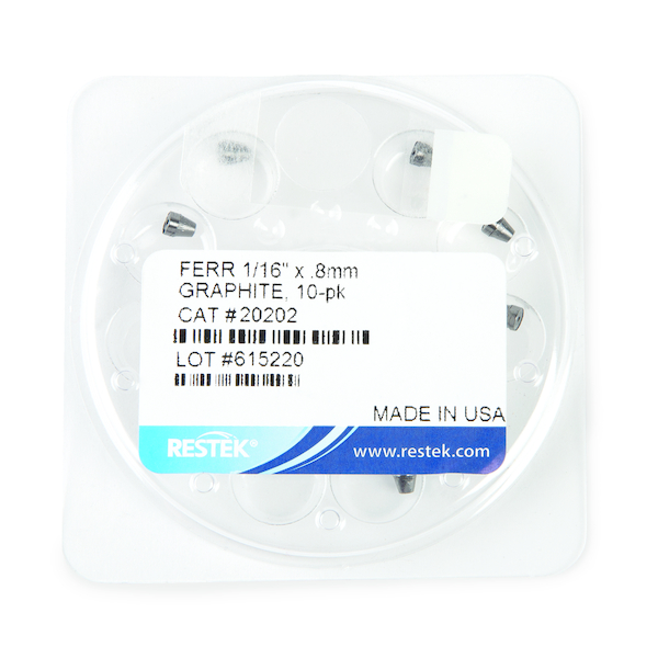 Ferrule, Graphite, 1/16" X 0.8mm ID Pack of 10 | Mandel Scientific