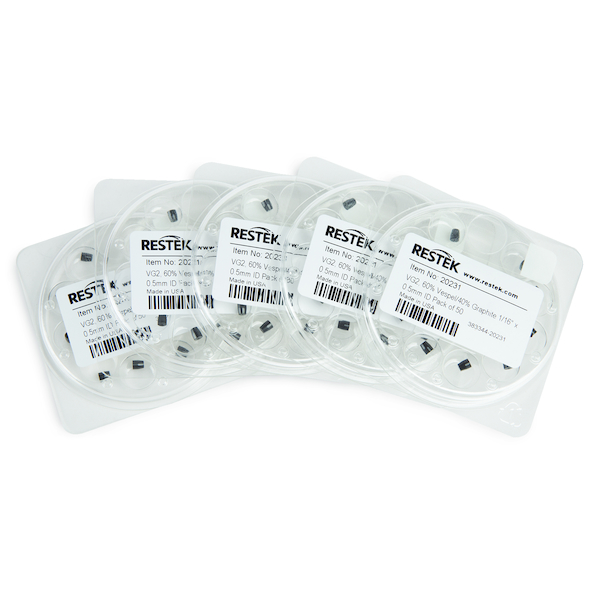 Ferrule, Vespel/Graphite, 1/16" X 0.5mm ID Pack of 50 | Mandel Scientific