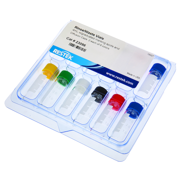 Rinse/Waste Vials With Diffusion Caps, 4 mL, 12-pk | Mandel Scientific