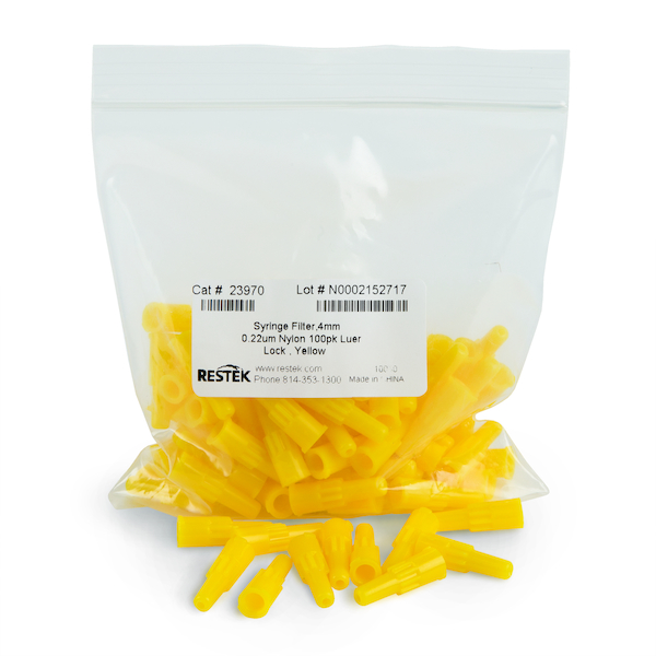 Syringe Filter, 4mm, 0.22um Nylon Yellow Luer Lock 100-pk | Mandel ...