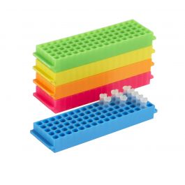 80-Well Microtube Rack, assorted colors (pack of 5) | Mandel Scientific